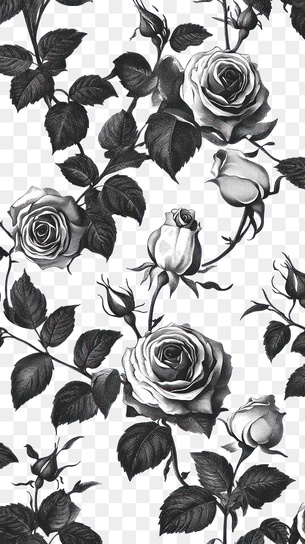 PNG Gothic rose pattern illustration | Free PNG - rawpixel