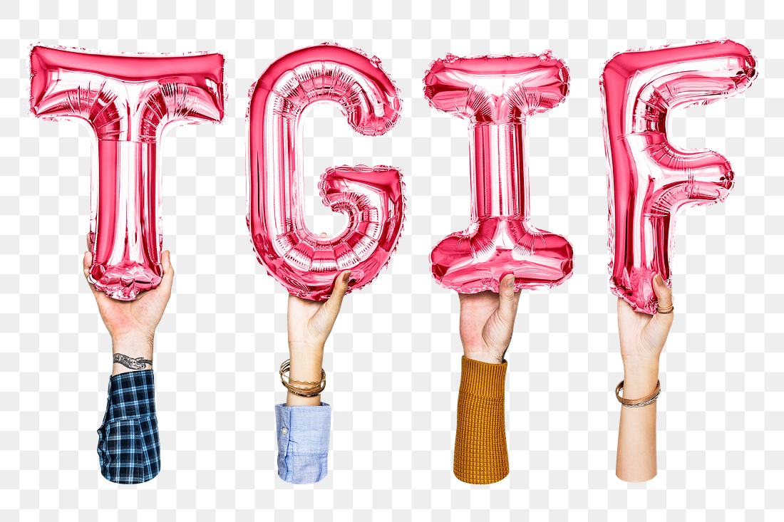 TGIF word png, letter foil | Premium PNG - rawpixel