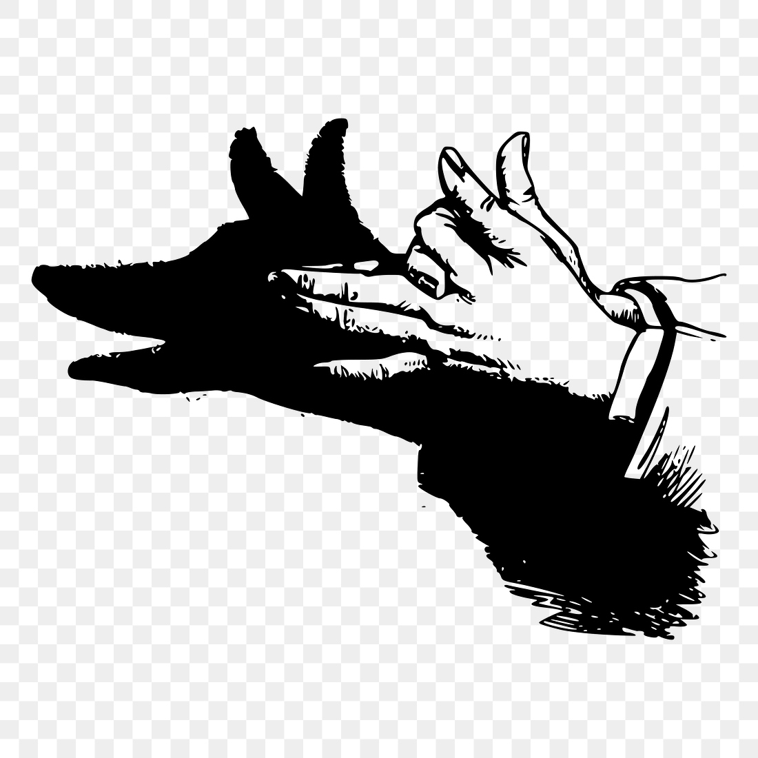 Wolf png shadow puppet sticker | Free PNG - rawpixel