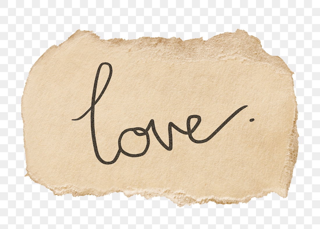Love word png sticker, brown | Premium PNG - rawpixel