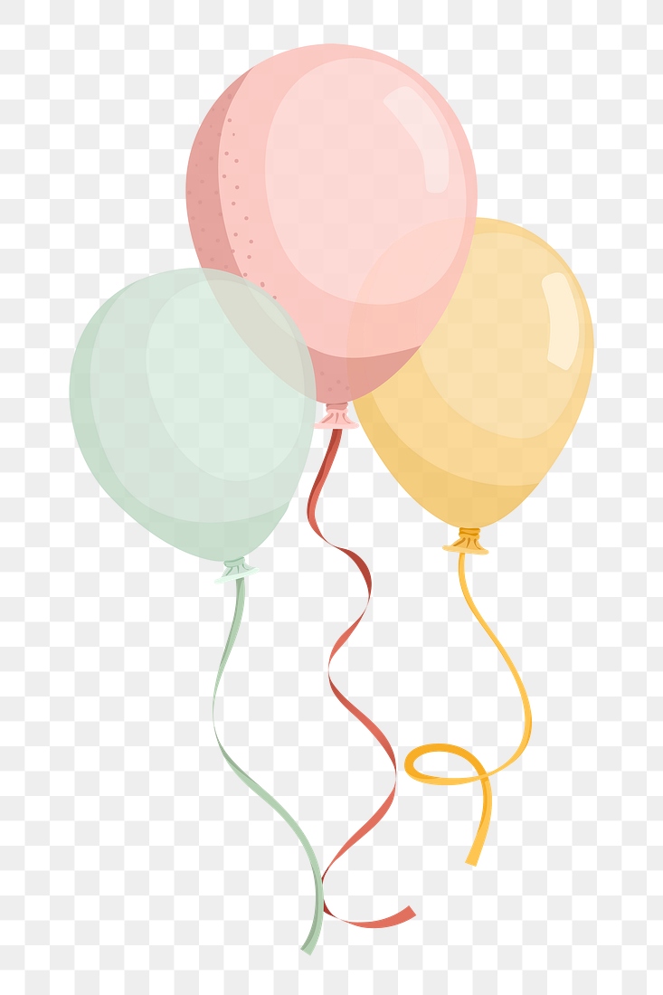 Balloons png sticker, cute illustration | Premium PNG - rawpixel