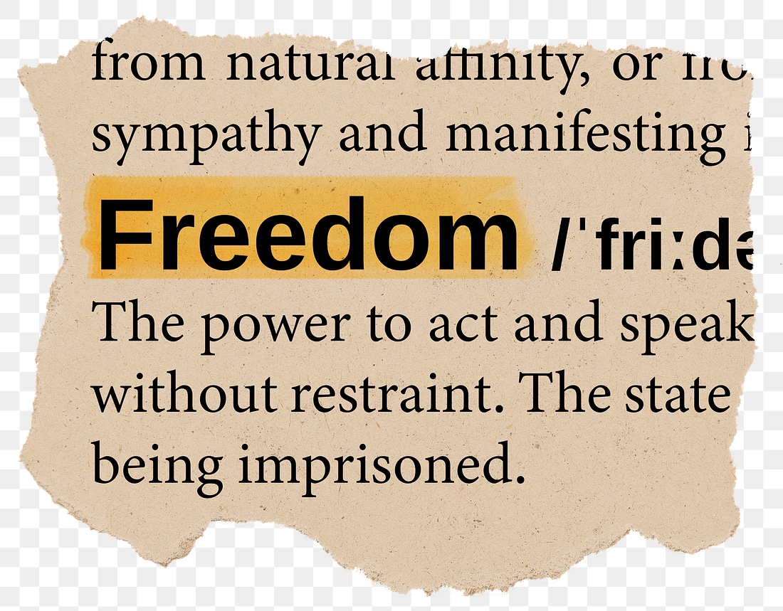 Freedom png dictionary word sticker, | Premium PNG - rawpixel