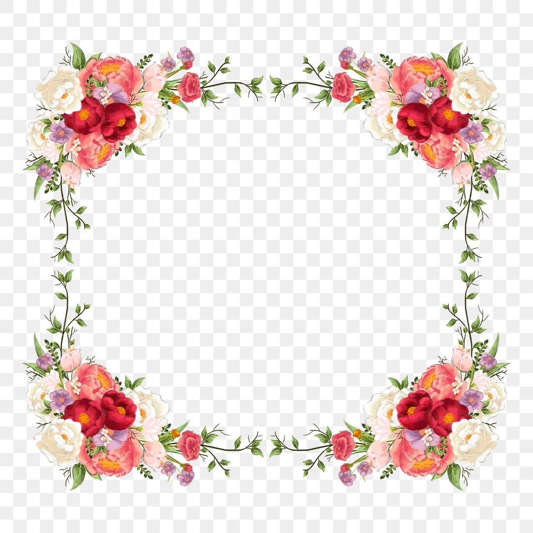Flower frame png sticker illustration, | Free PNG - rawpixel