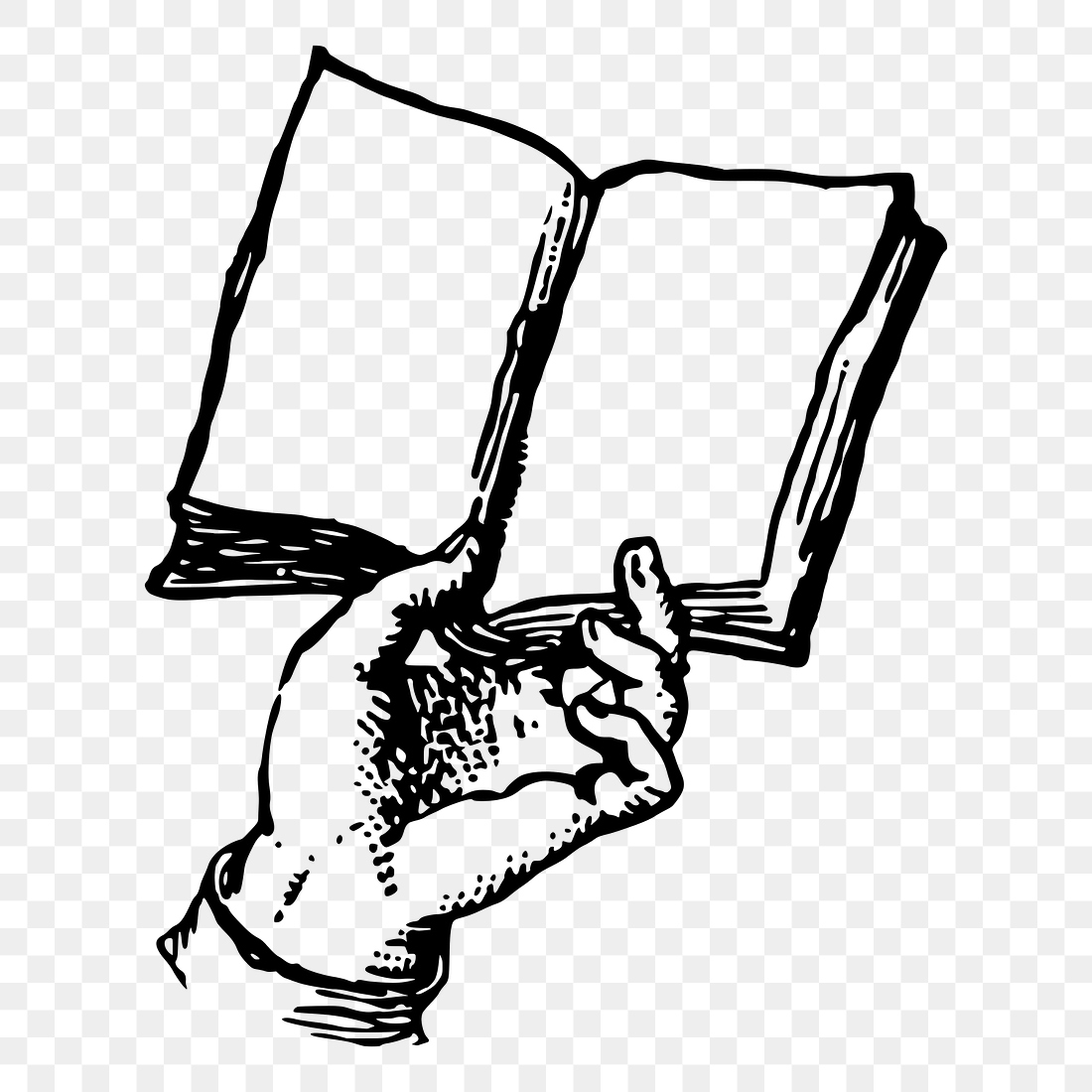 Reading book png sticker, vintage | Free PNG - rawpixel