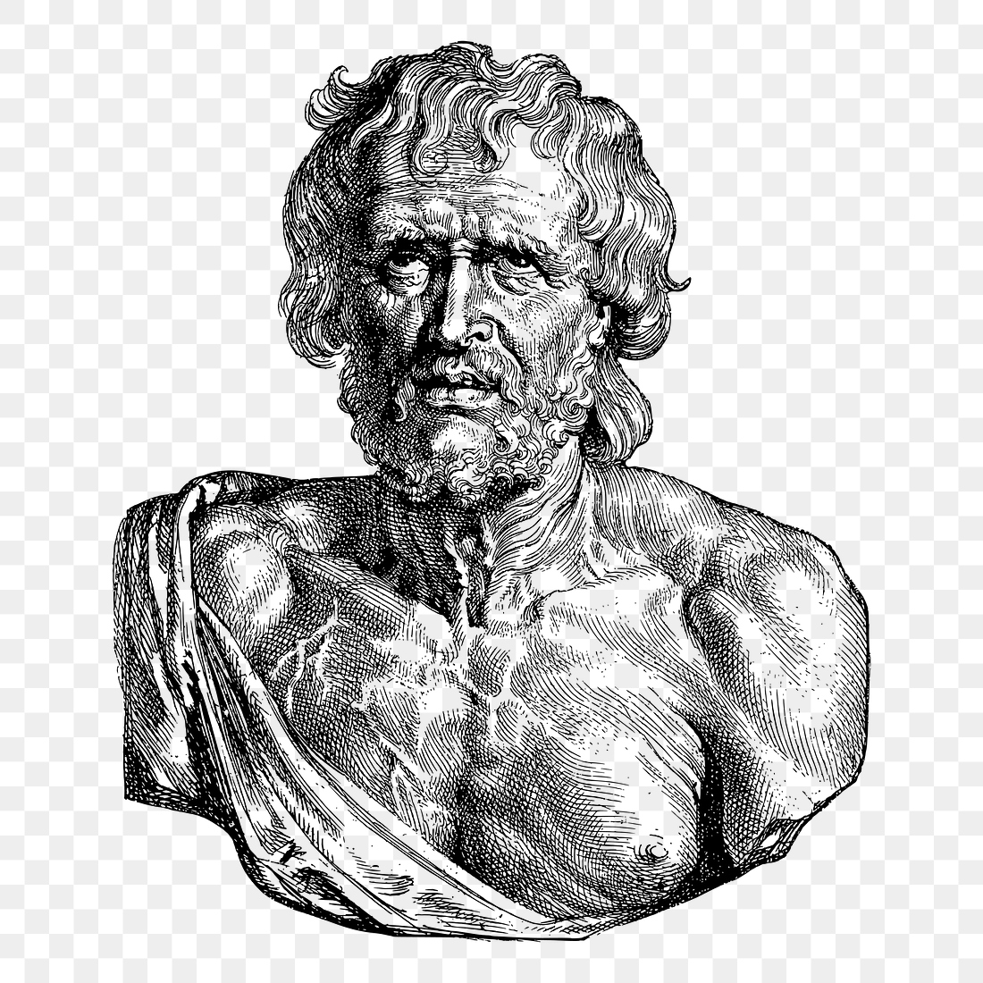 Seneca portrait png sticker illustration, | Free PNG - rawpixel