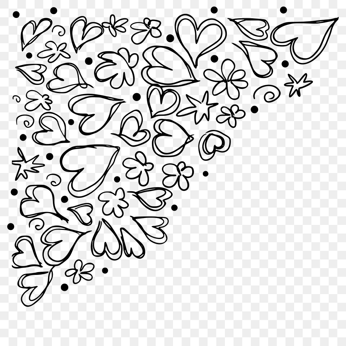 Doodle heart border png sticker | Free PNG - rawpixel