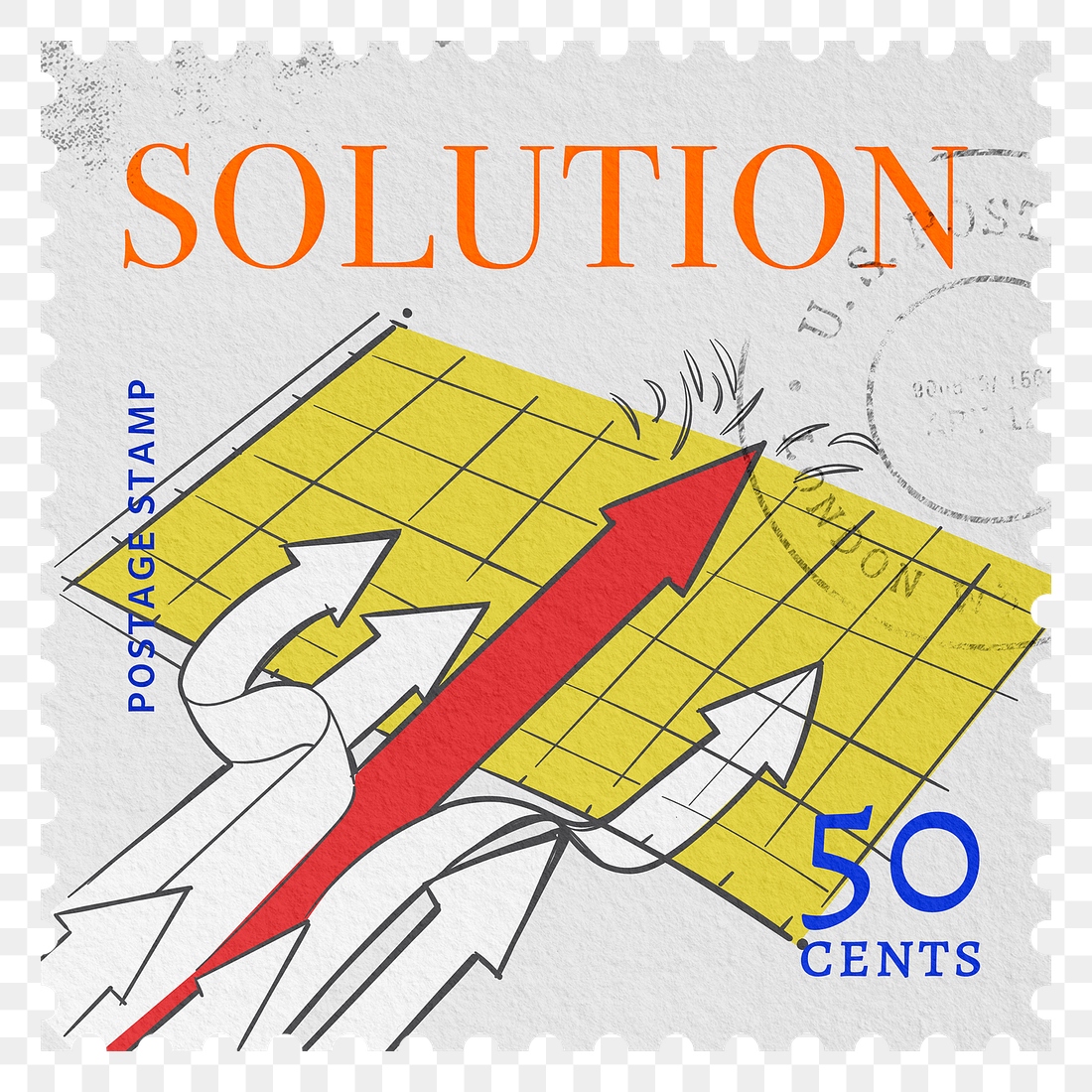 Solution png post stamp sticker, | Premium PNG - rawpixel