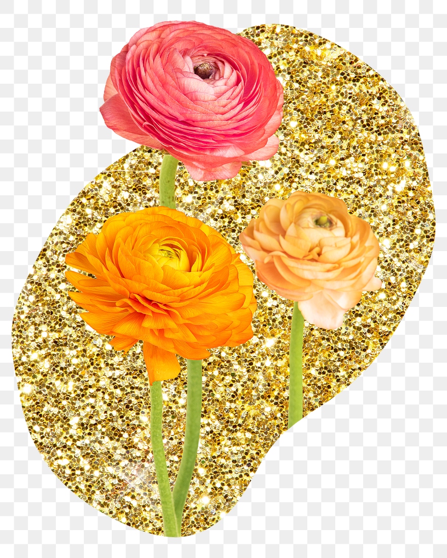 Ranunculus flower png badge sticker, | Premium PNG - rawpixel