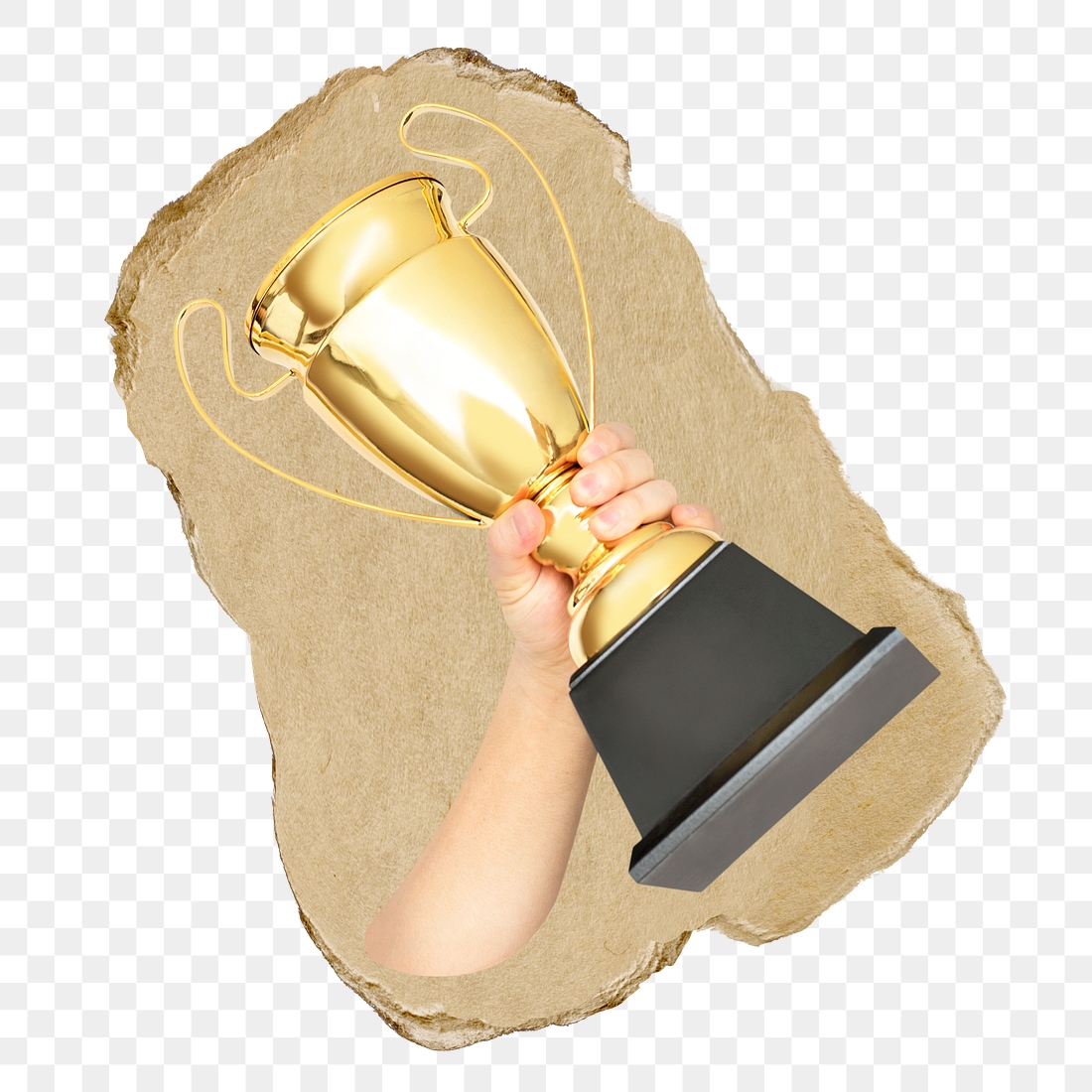 Hand holding png gold trophy | Premium PNG - rawpixel