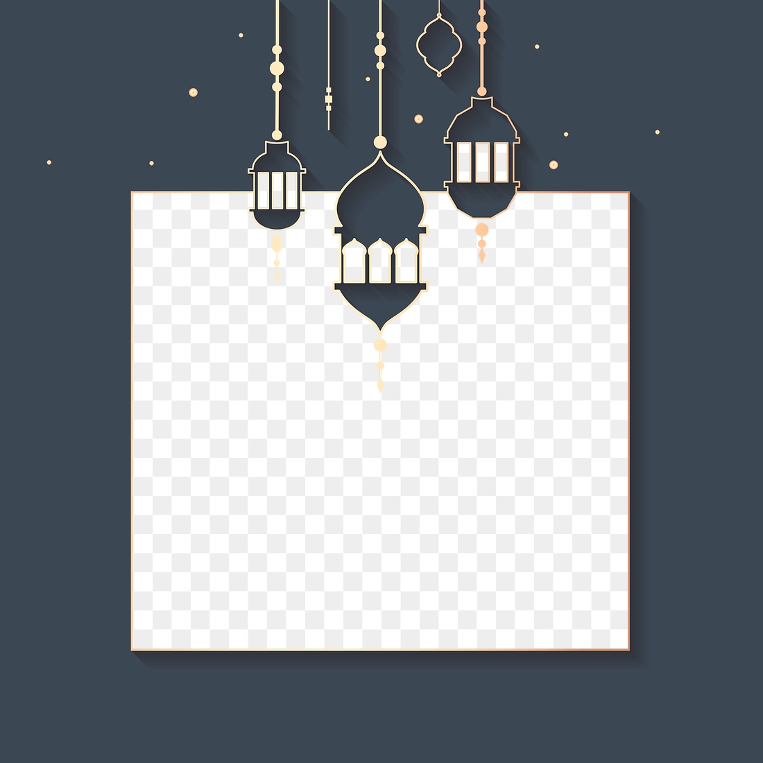Png blue Islamic square frame | Premium PNG - rawpixel