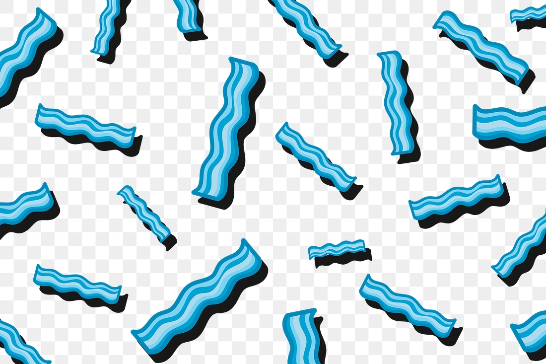Blue bacon png pattern, transparent | Premium PNG - rawpixel