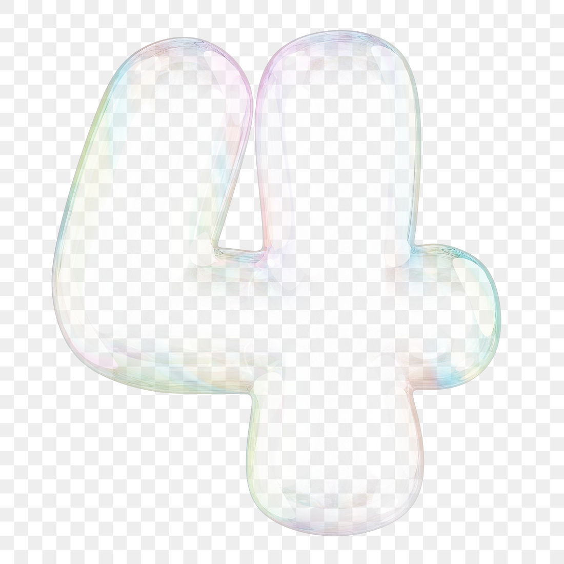 4 number png sticker, 3D | Premium PNG - rawpixel