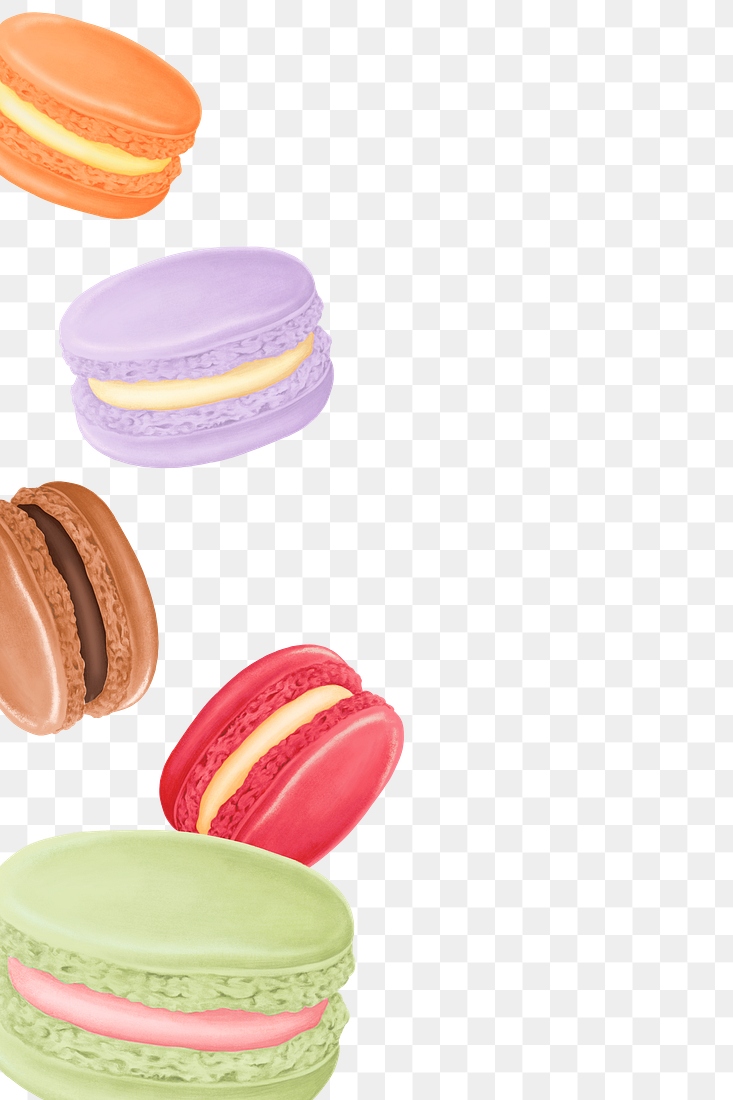 Colorful macaroons png border, transparent | Premium PNG - rawpixel