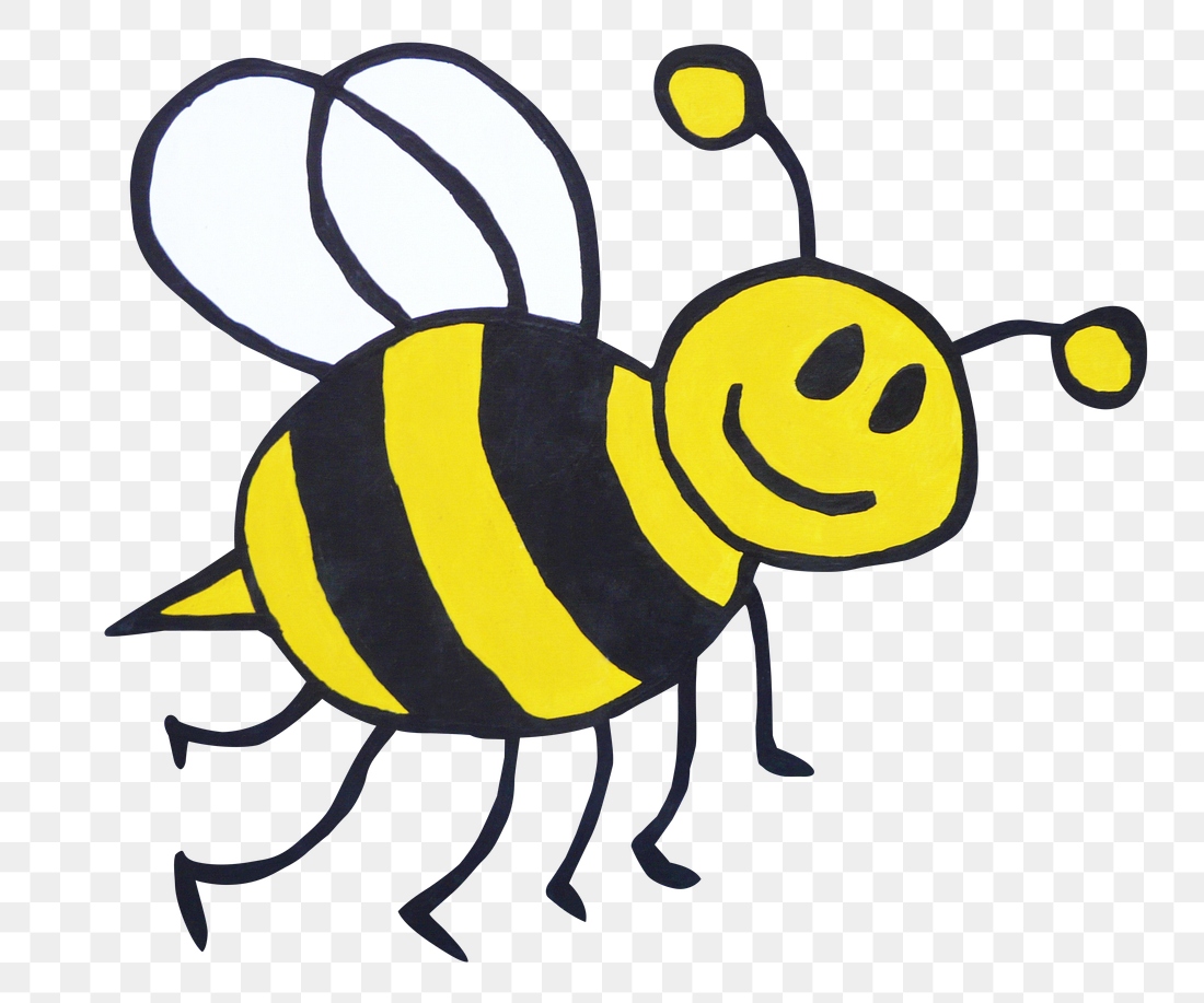 Doodle bee png sticker, transparent | Free PNG - rawpixel