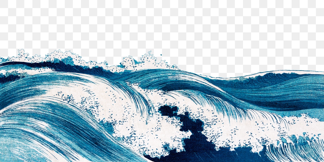 Vintage Japanese ocean waves png | Premium PNG - rawpixel