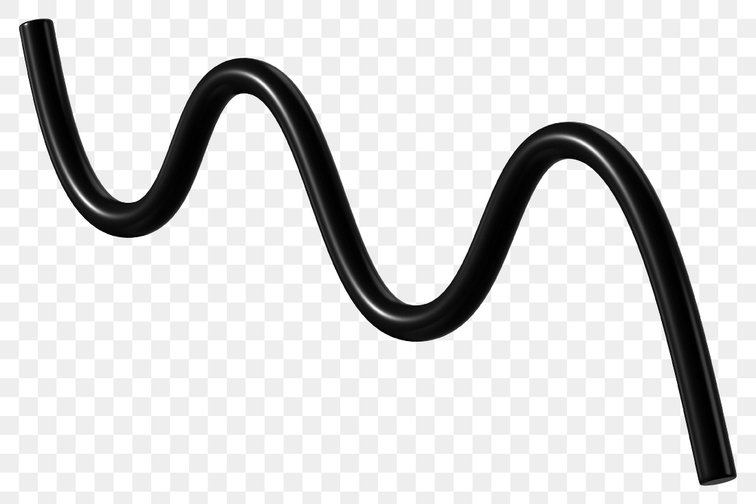 3D black squiggle png, wavy | Premium PNG - rawpixel