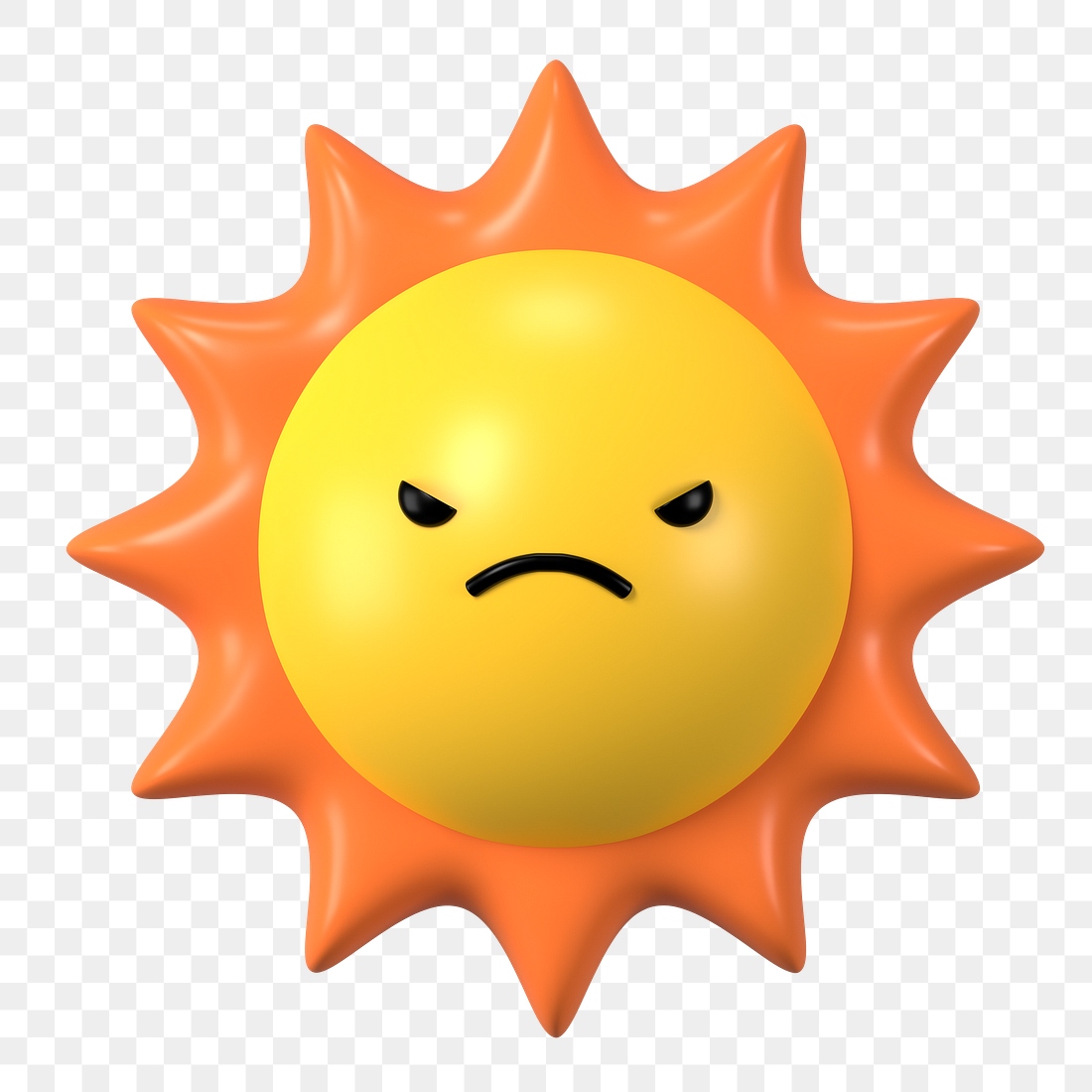 3D sun png angry face | Premium PNG - rawpixel
