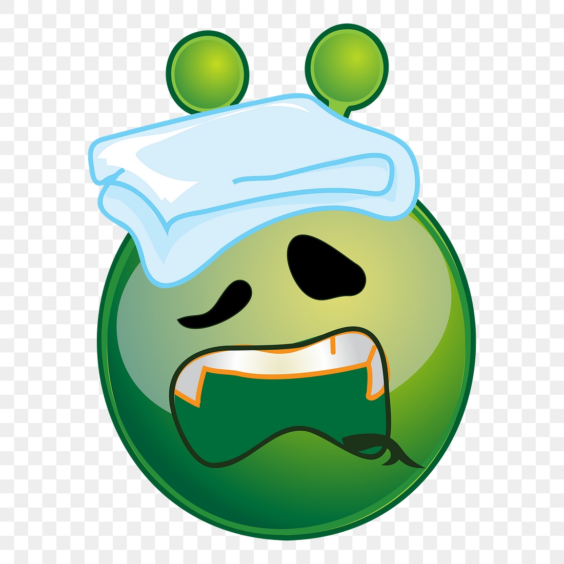 Sick alien cartoon png clipart, | Free PNG - rawpixel