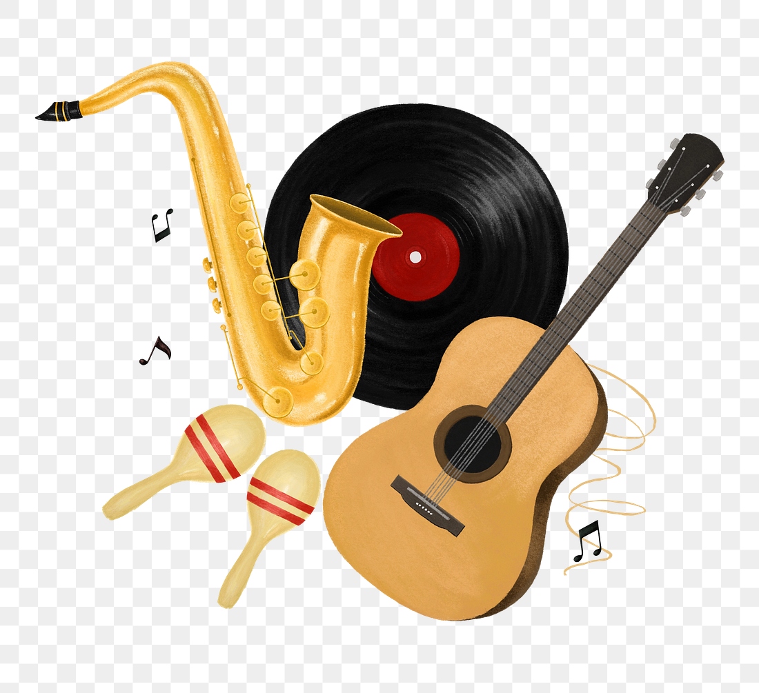 Jazz music png aesthetic, instruments | Premium PNG - rawpixel