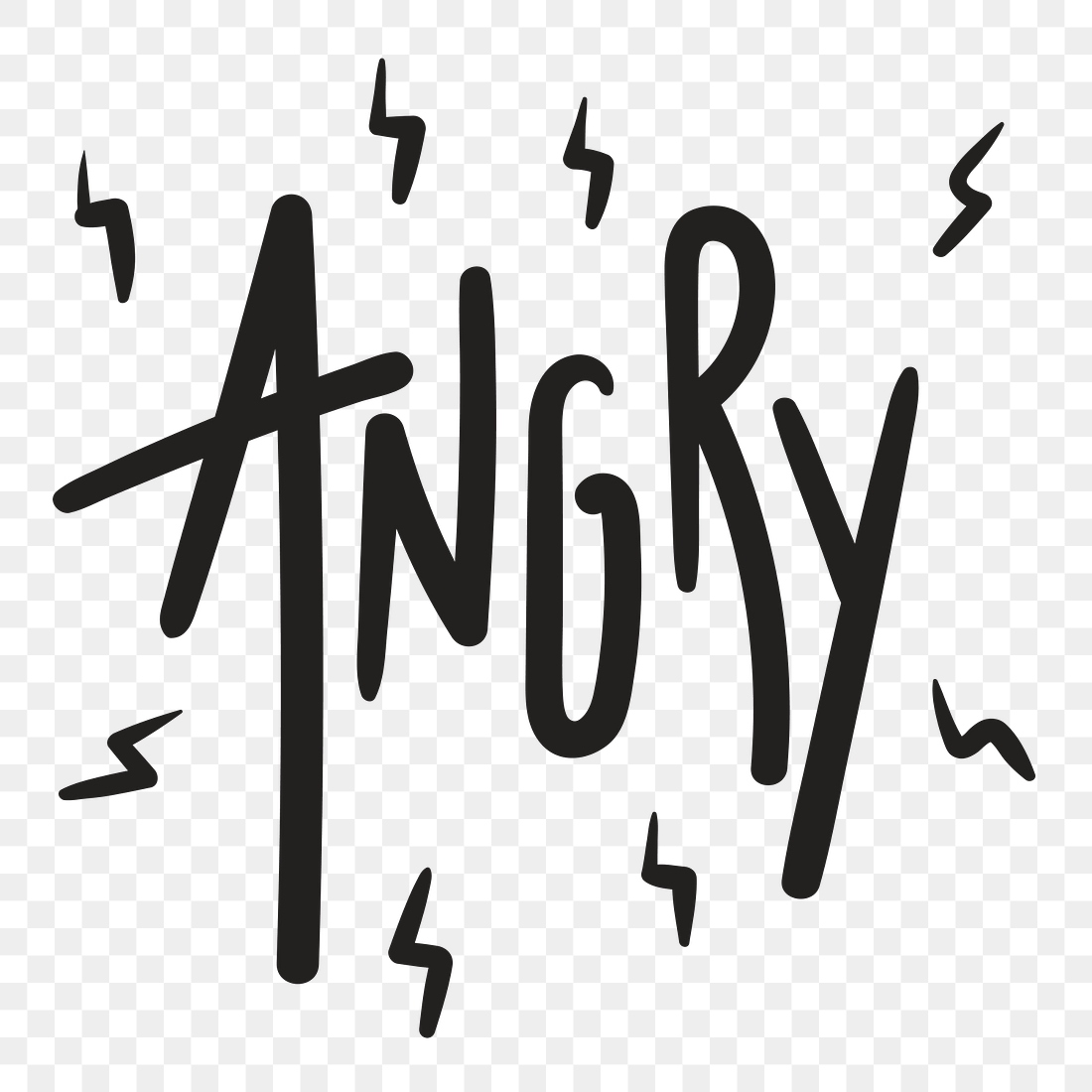 PNG angry word, black typography | Premium PNG - rawpixel