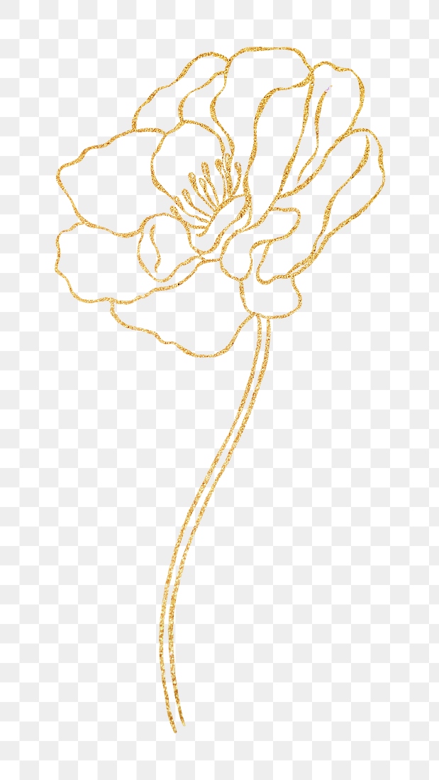 Png gold flower line art | Premium PNG - rawpixel