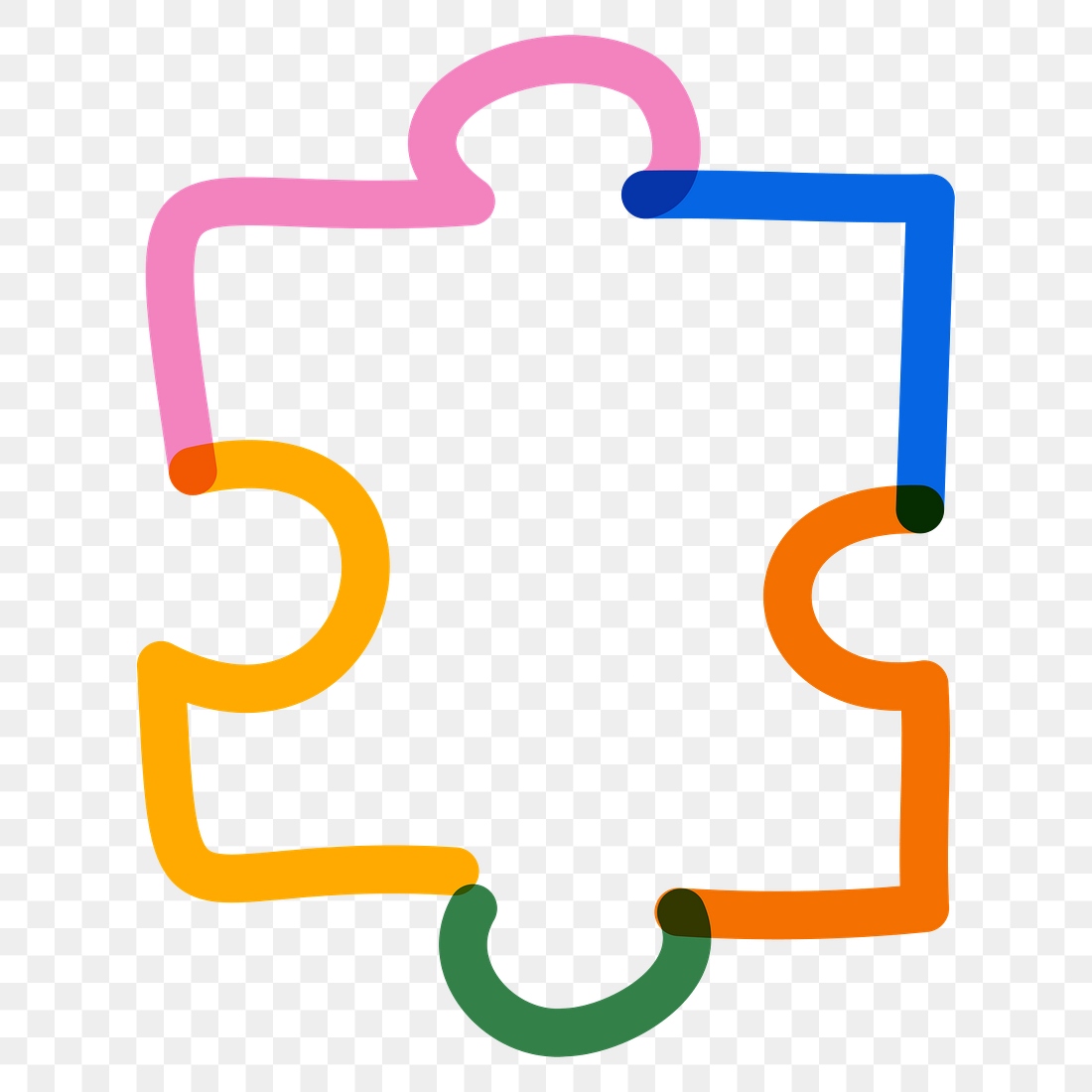 Png colorful puzzle doodle line | Premium PNG - rawpixel