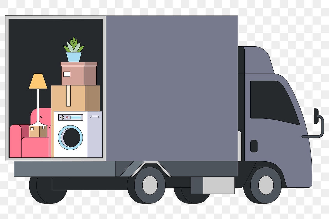 PNG Gray moving truck, flat | Premium PNG - rawpixel