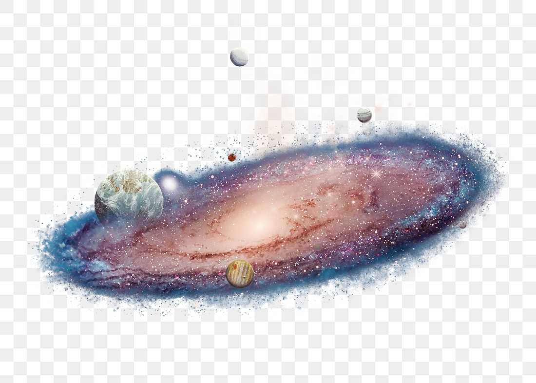 PNG Spiral nebula, floating planets | Premium PNG - rawpixel