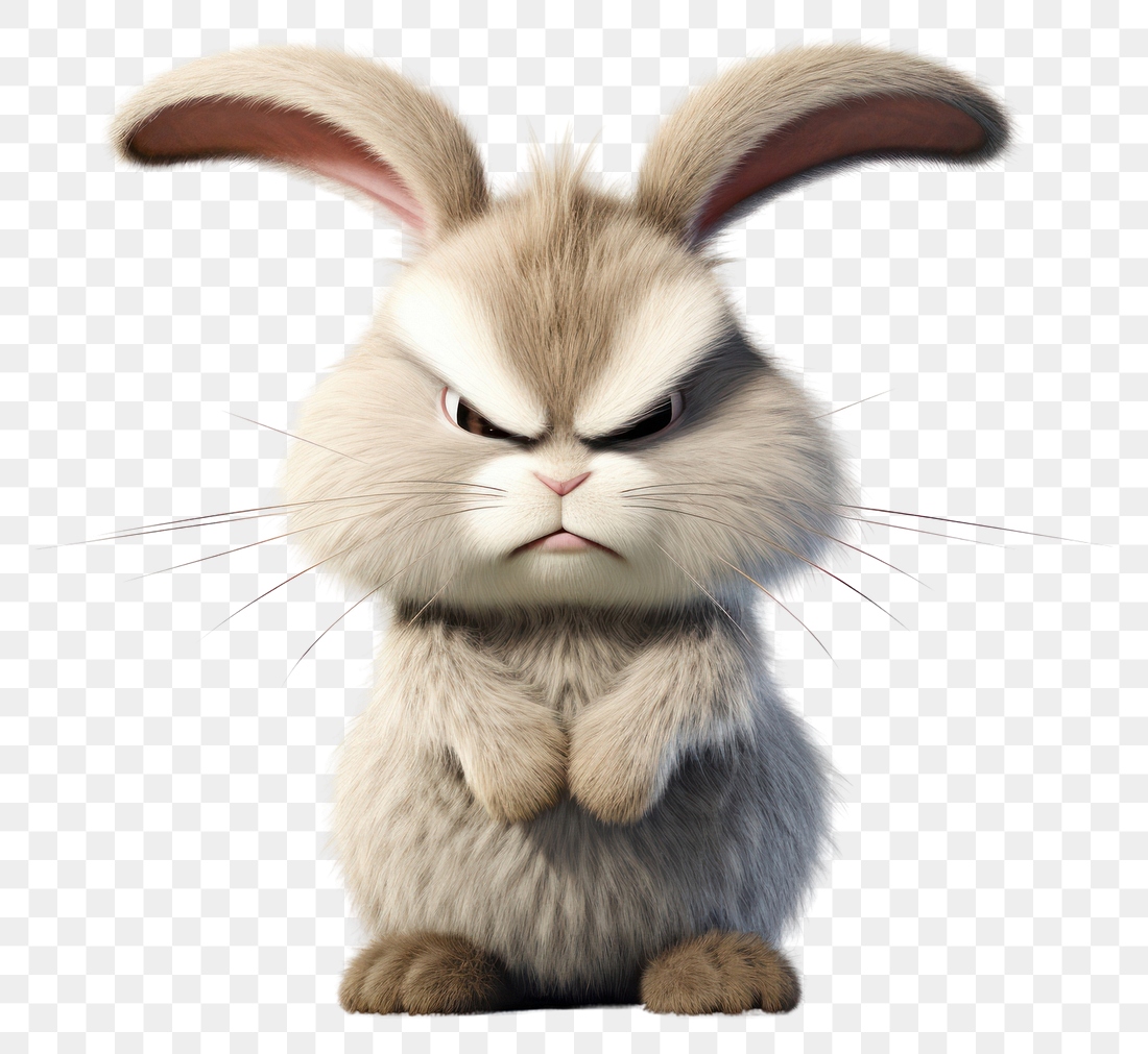 PNG Grumpy rabbit rodent mammal | Premium PNG - rawpixel