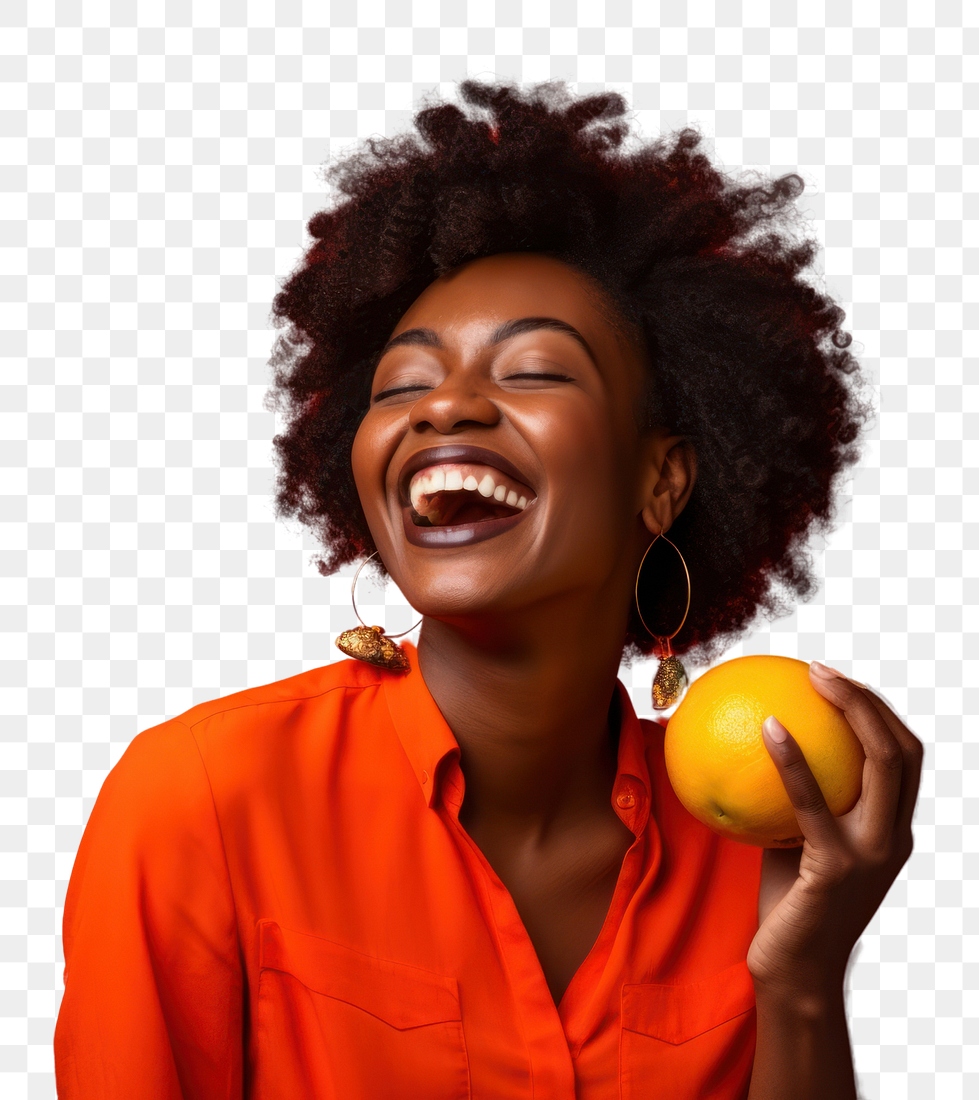 PNG Laughing portrait orange smile. | Free PNG - rawpixel