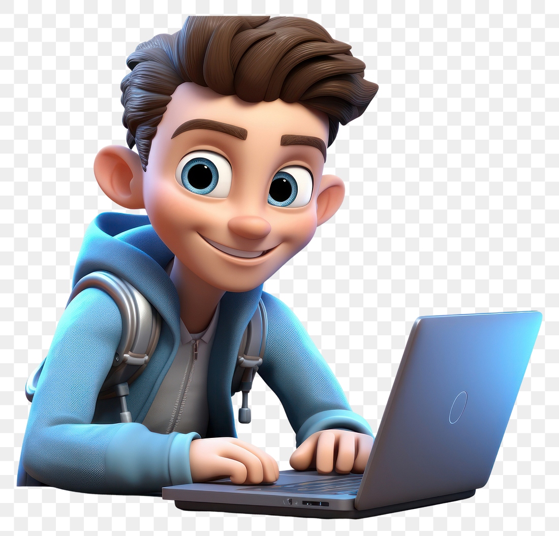 PNG Laptop computer cartoon typing. | Premium PNG - rawpixel