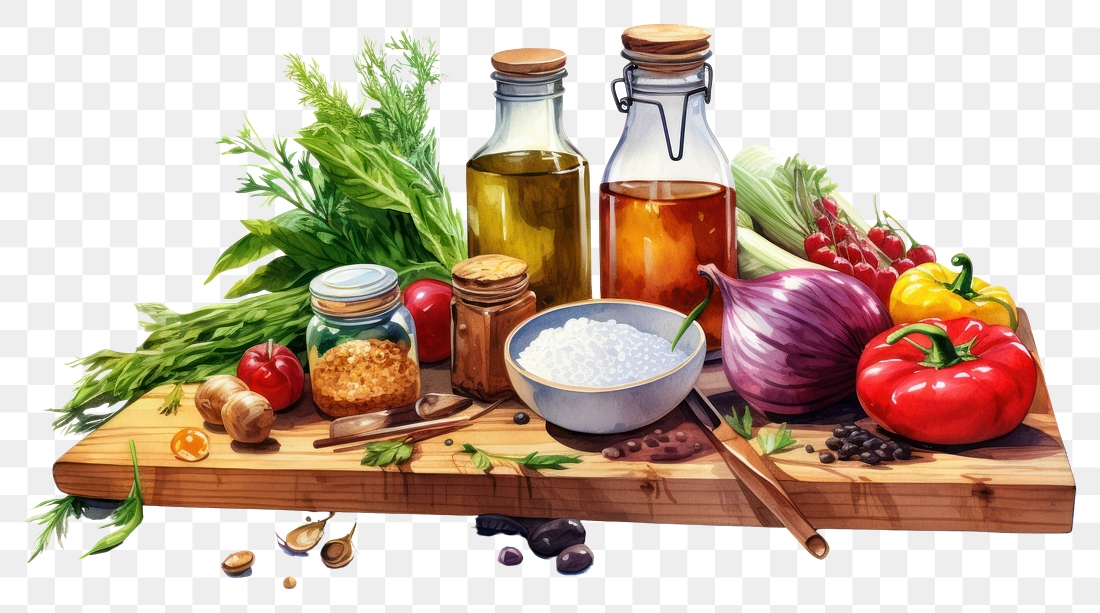 PNG Food ingredient table wood. | Premium PNG - rawpixel