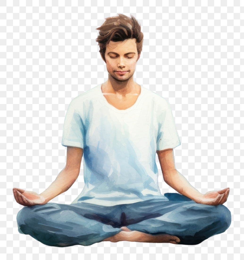 PNG Sitting adult yoga contemplation. | Free PNG - rawpixel
