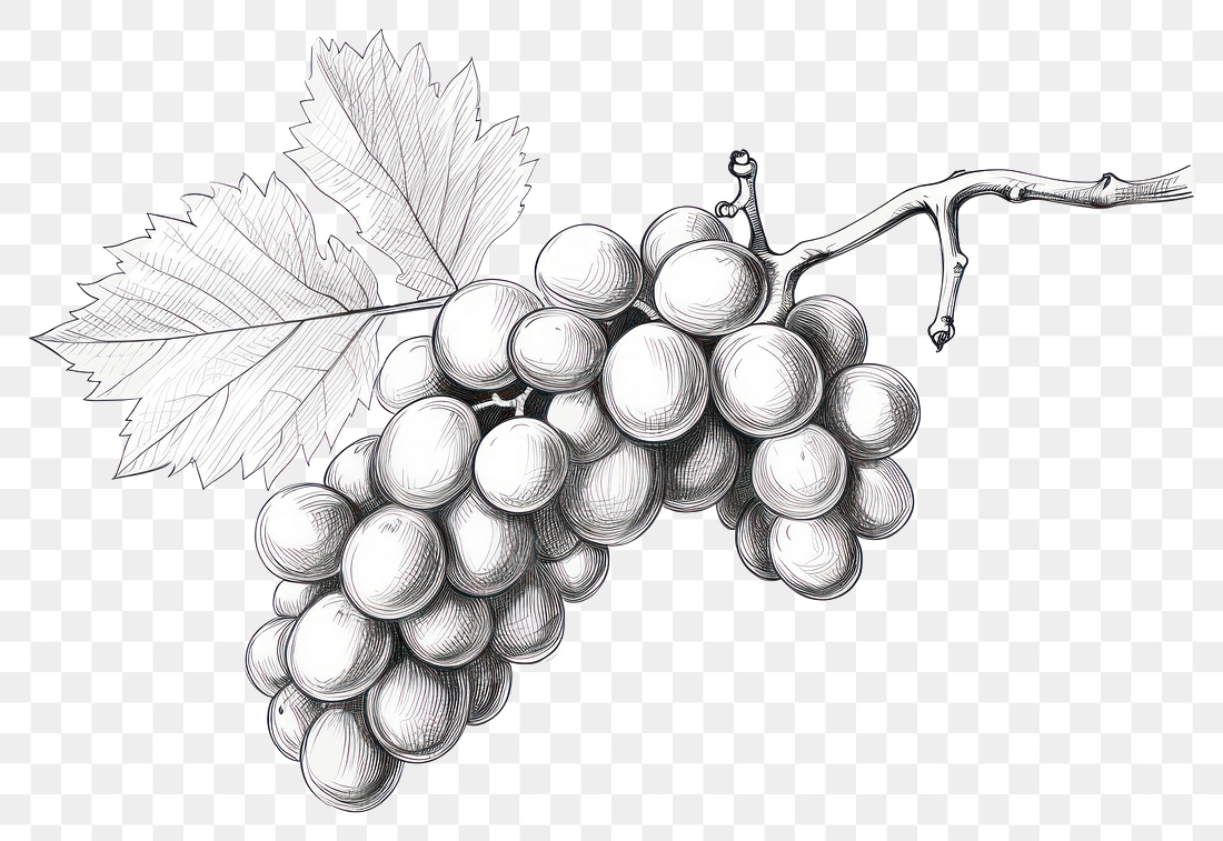 PNG Drawing sketch grapes fruit. | Premium PNG - rawpixel