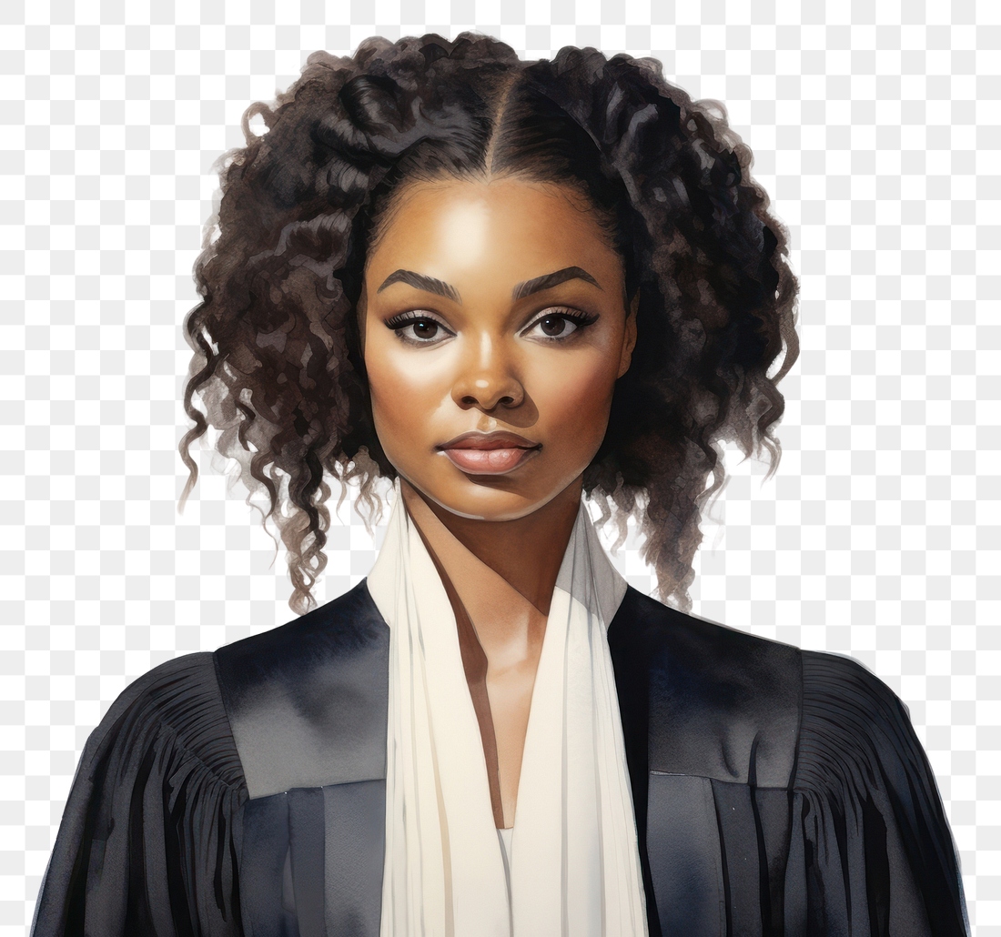 PNG Portrait black female judge. | Free PNG - rawpixel