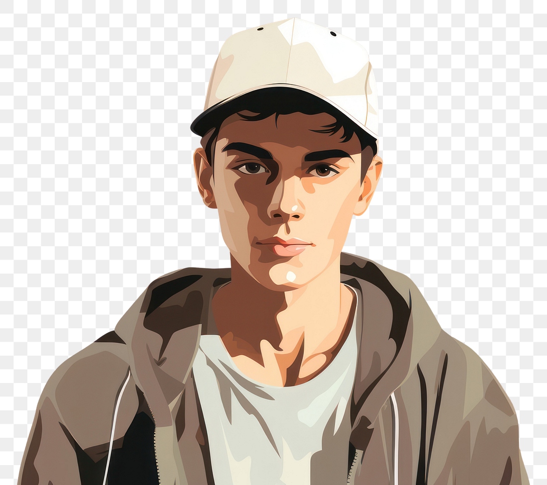 PNG Portrait adult cap headphones. | Premium PNG - rawpixel