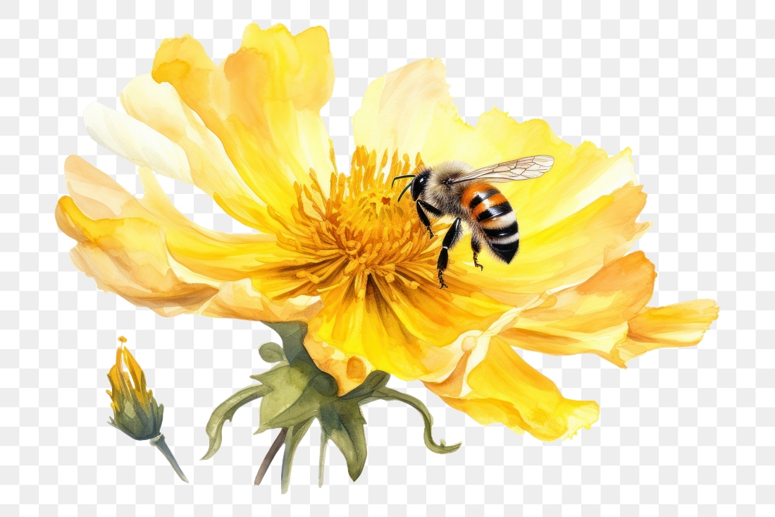 PNG Flower bee insect animal. | Premium PNG - rawpixel