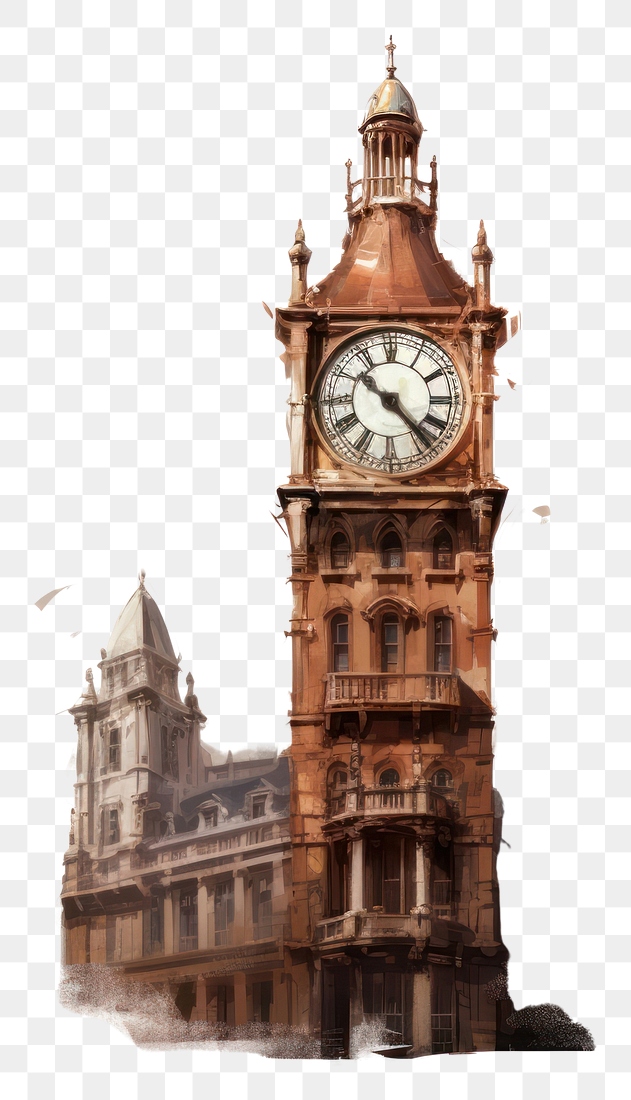 PNG Tower architecture building clock | Free PNG - rawpixel