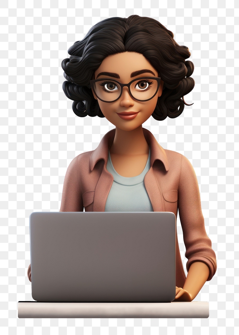 PNG Laptop computer sitting cartoon | Free PNG - rawpixel