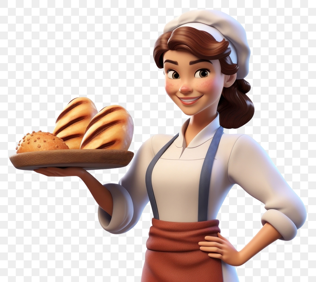 PNG Smiling cartoon female bread. | Premium PNG - rawpixel