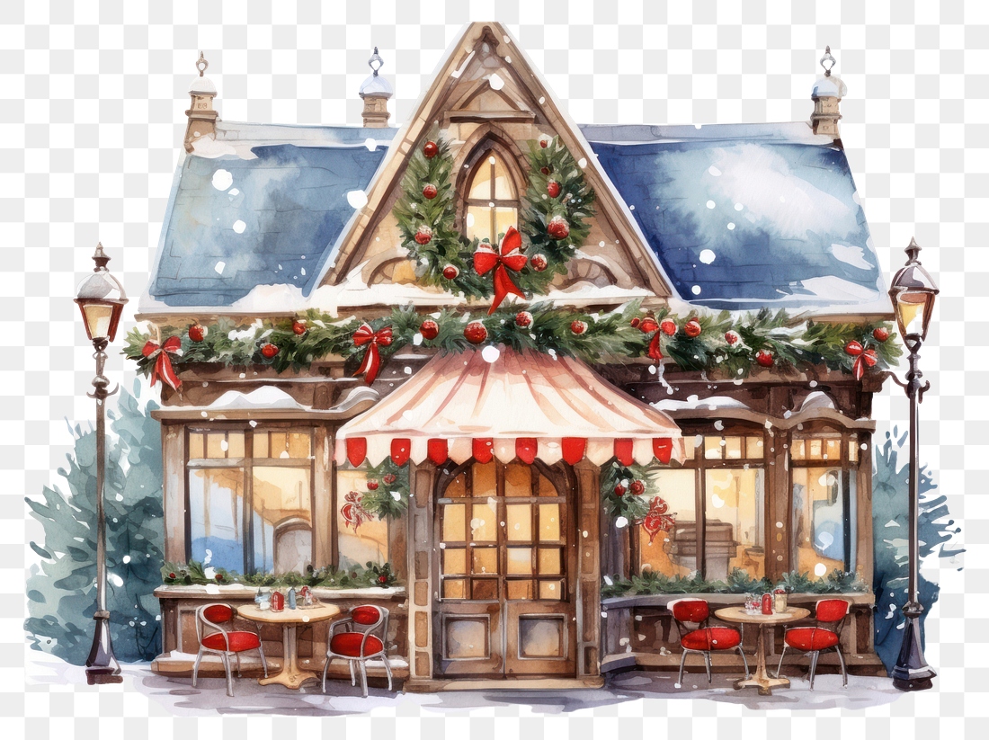 PNG Christmas architecture building illuminated | Premium PNG - rawpixel