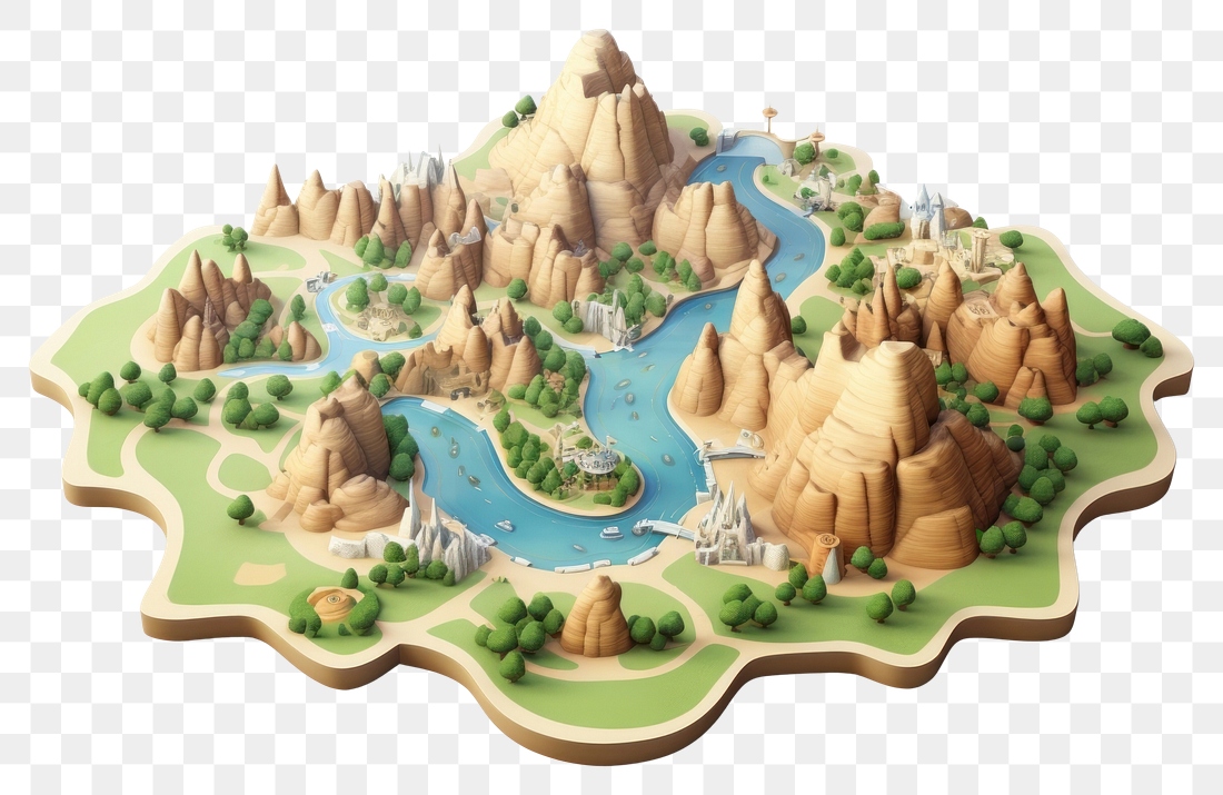 PNG Cartoon map landscape outdoors. | Free PNG - rawpixel