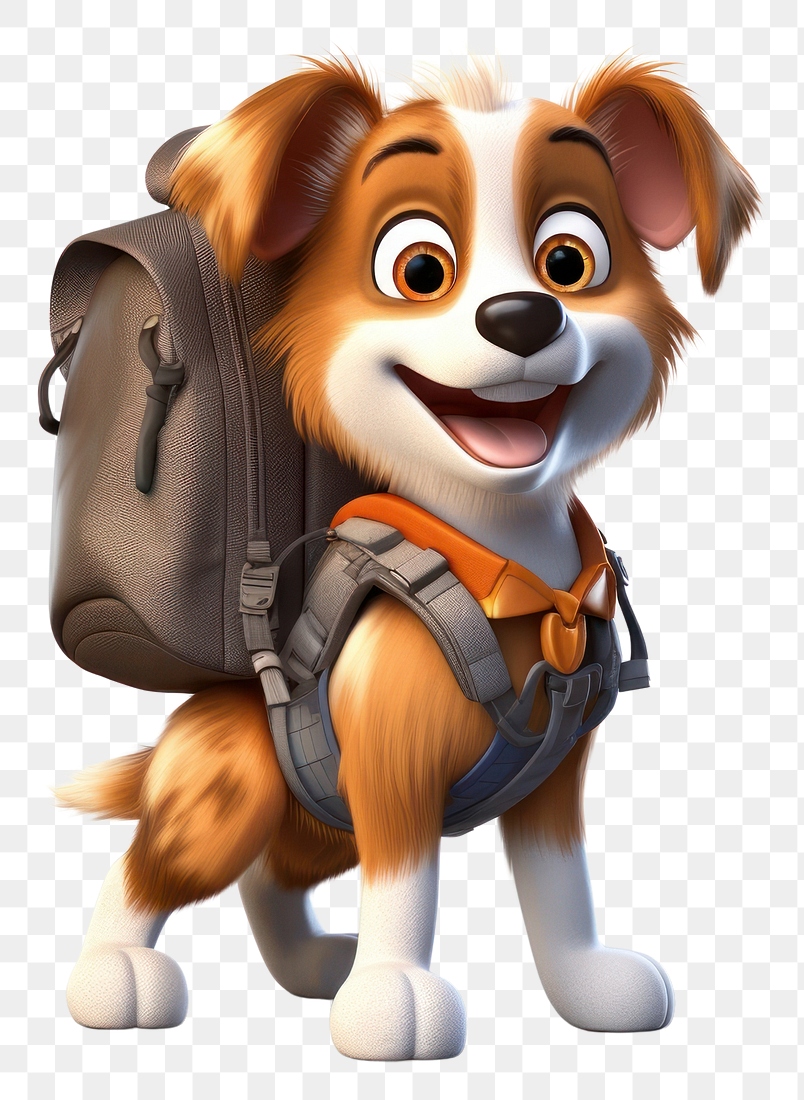 PNG Dog backpack cartoon mammal. | Premium PNG - rawpixel