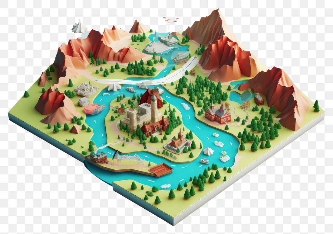 PNG Cartoon map landscape outdoors | Free PNG - rawpixel