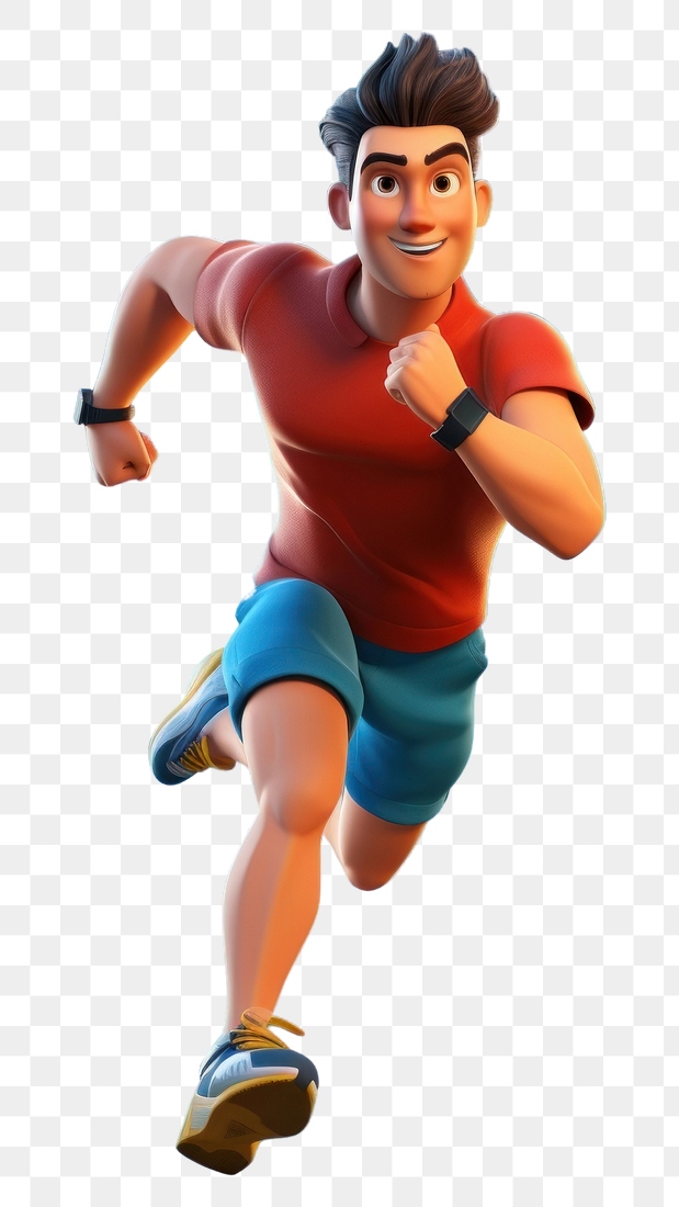 PNG Running cartoon determination bodybuilding. | Premium PNG - rawpixel