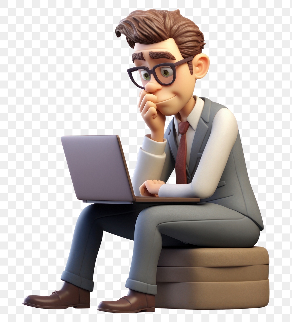 PNG Sitting computer reading working | Free PNG - rawpixel