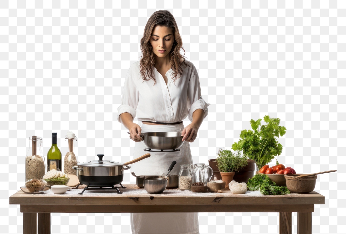 PNG Cooking adult food appliance. | Premium PNG - rawpixel