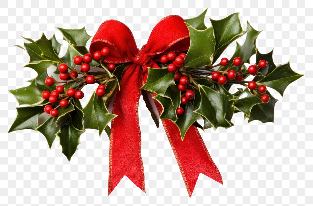 PNG Christmas ribbon plant leaf | Premium PNG - rawpixel