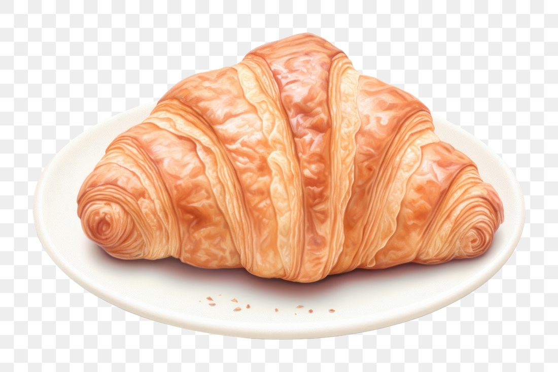 Croissant plate food viennoiserie. AI | Free PNG - rawpixel