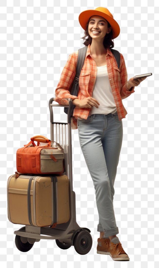 PNG Suitcase luggage smiling travel. | Premium PNG - rawpixel